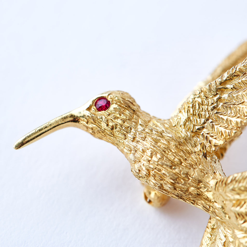 Gold and Ruby Hummingbird Pin – Hummingbird Jewelers